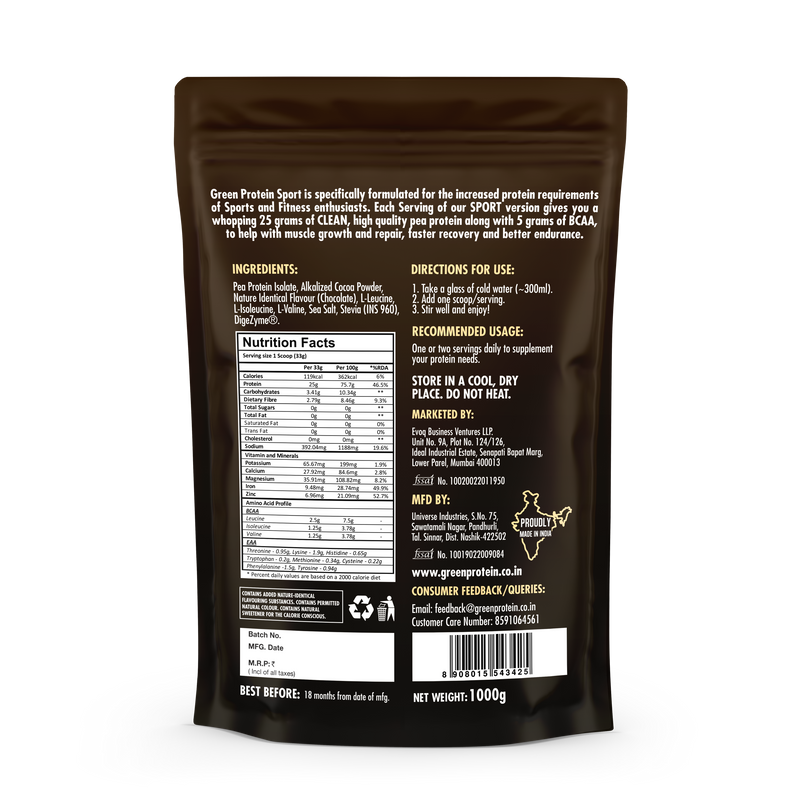 Buy Delicious Chocolate Smoothie Pouch | Green Protein
